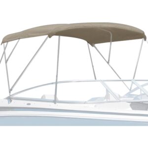 ecotric 3 bow boat canopy cover bimini top boat sun shade canvas oxford fabric 72" l 67"-72" w grey with boot without frame