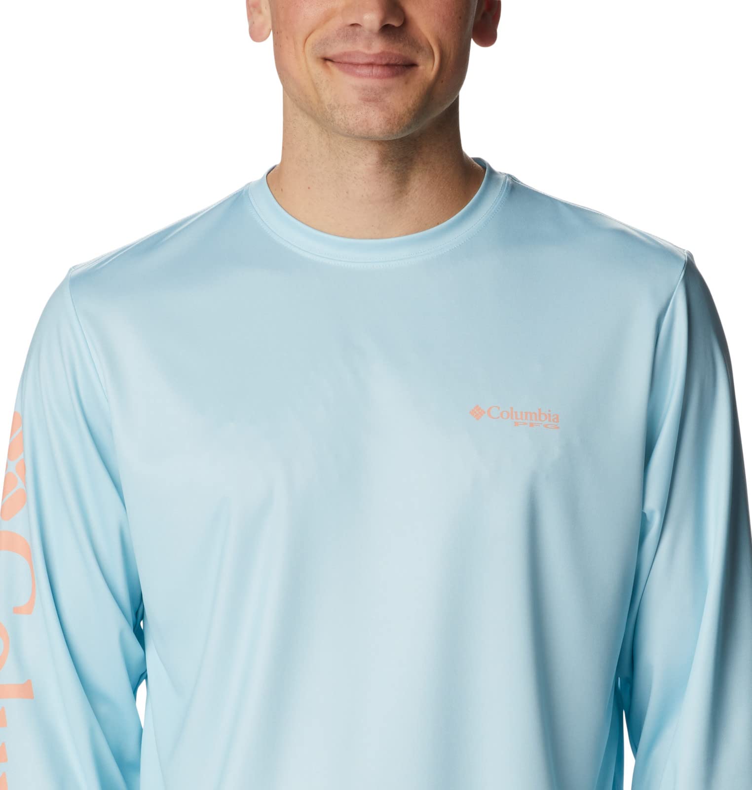 Columbia Men's Terminal Tackle PFG Carey Chen Long Sleeve, Spring Blue/Offshore Slam, X-Large