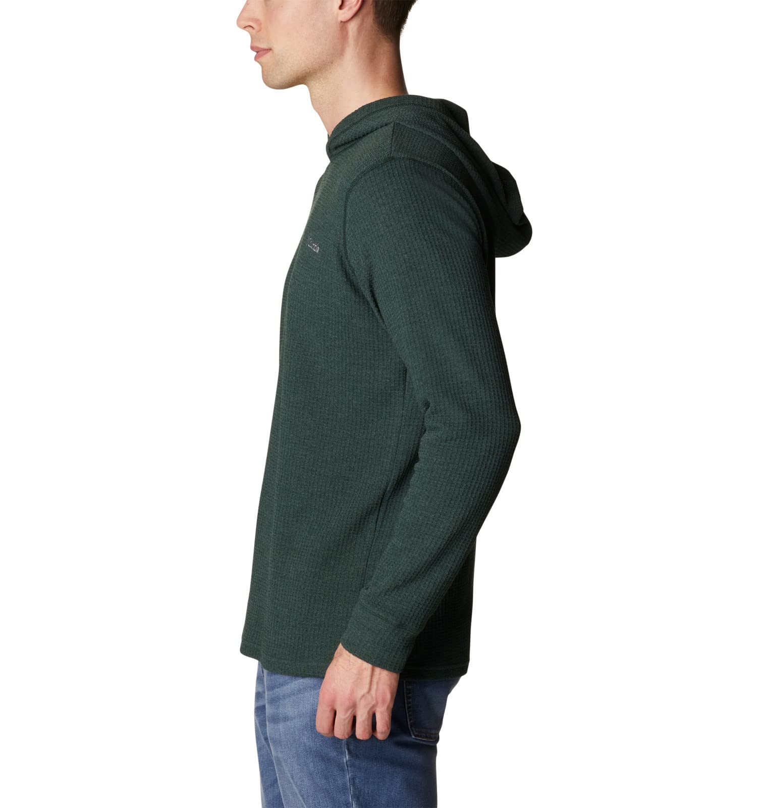 Columbia Men's Pine Peak Waffle Hoodie, Spruce Heather, Medium