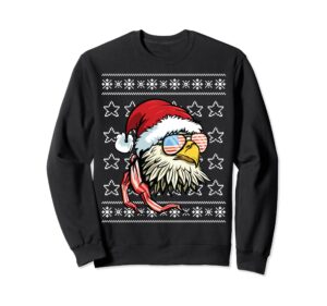 ugly christmas sweater usa flag bald eagle christmas sweatshirt