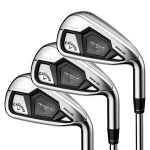 callaway golf rogue st max os iron set (right hand, steel shaft, stiff flex, 5 iron - pw, sw, set of 7 clubs)