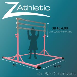 Z ATHLETIC Kip Bar and Folding Gymnastics Mat, 4 Ft x 8 Ft x 2 in