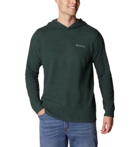 columbia men's pine peak waffle hoodie, spruce heather, medium