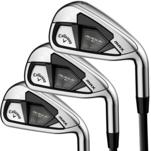 callaway golf rogue st max iron set (right hand, steel shaft, regular flex, 4 iron - pw, set of 7 clubs)