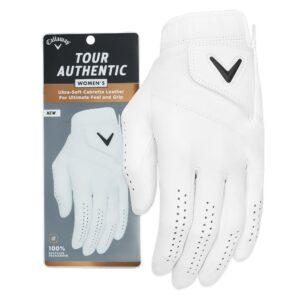 callaway golf tour authentic glove (worn on left hand, ladies, small, white 2022)