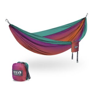 eno doublenest hammock - lightweight, portable, 1 to 2 person hammock - for camping, hiking, backpacking, travel, a festival, or the beach - fade/seaglass