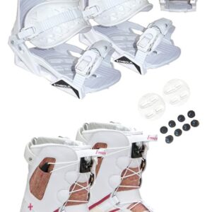 Symbolic Northwave Freedom Speed Lace Snowboard Boots White Bindings Package Women's 8.5 9 9.5 (White Bindings to Fit Boot, Fits Lady USL 9-9.5 (Z55))