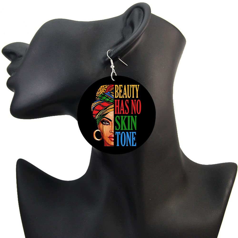 Custom Name Earrings for Women Personalized Drop Earrings for Women Fashion African Personality Girls Painted Pattern Wooden Pendant Ethnic Girls Gifts Prom Party Customize