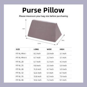 DGAZ Purse Pillow Insert for Luxury Handbags, Memory Foam, Silky Pillow Shaper for Kelly 25/28/32/35 Bags（Konjac purple, KL28）