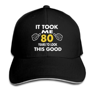 suwey made 80th birthday gift it took me 80 years to look this good baseball cap adjustable skull trucker hat, one size