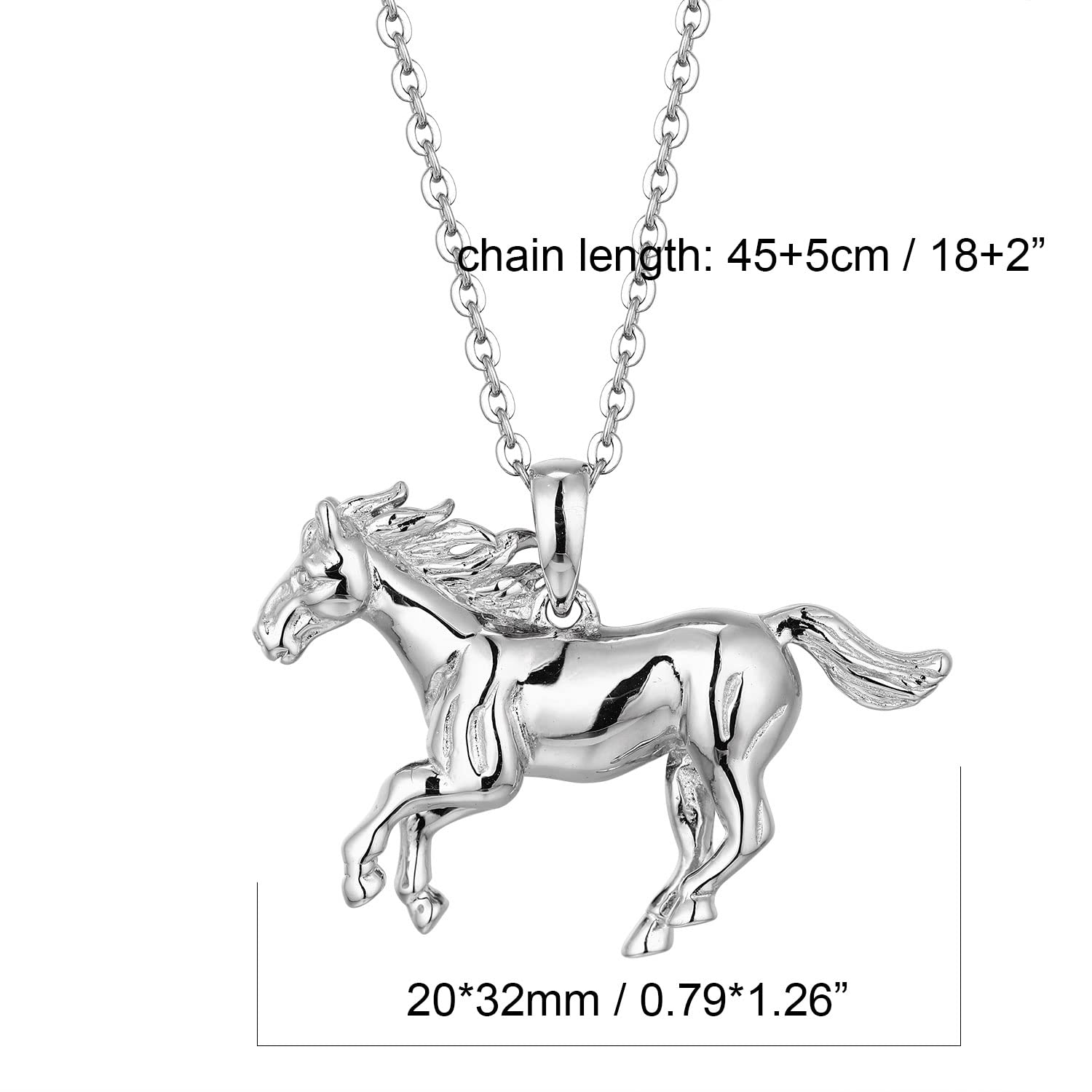 WIOY Horse Necklace 925 Sterling Silver for Women