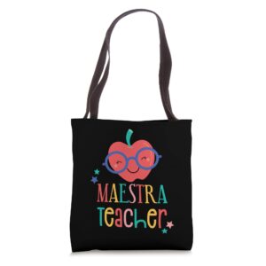 cute maestra teacher tote bag