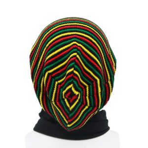 Unisex Jamaica Reggae Rainbow Stripes Oversized Slouch Winter Rasta Slinky Beanie