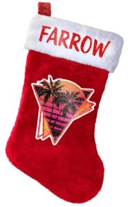 bopsterized farrow christmas stocking vaporwave outrun retro sunset 80s