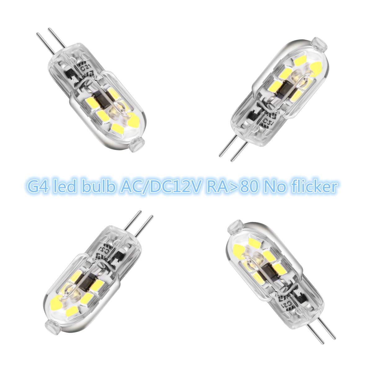 𝐒𝐫𝐢𝐨𝐦𝐧𝐲 G4 LED Bulb 12V G4 Bi Pin Bulb 2W Equivalent to Halogen lamp 20W, 6000K White Light, Non-dimmable, Suitable for Landscape Bulbs 10-Pack