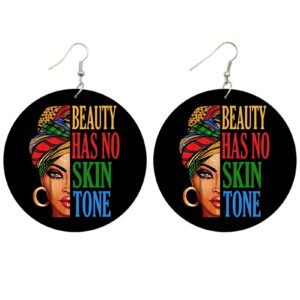 custom name earrings for women personalized drop earrings for women fashion african personality girls painted pattern wooden pendant ethnic girls gifts prom party customize