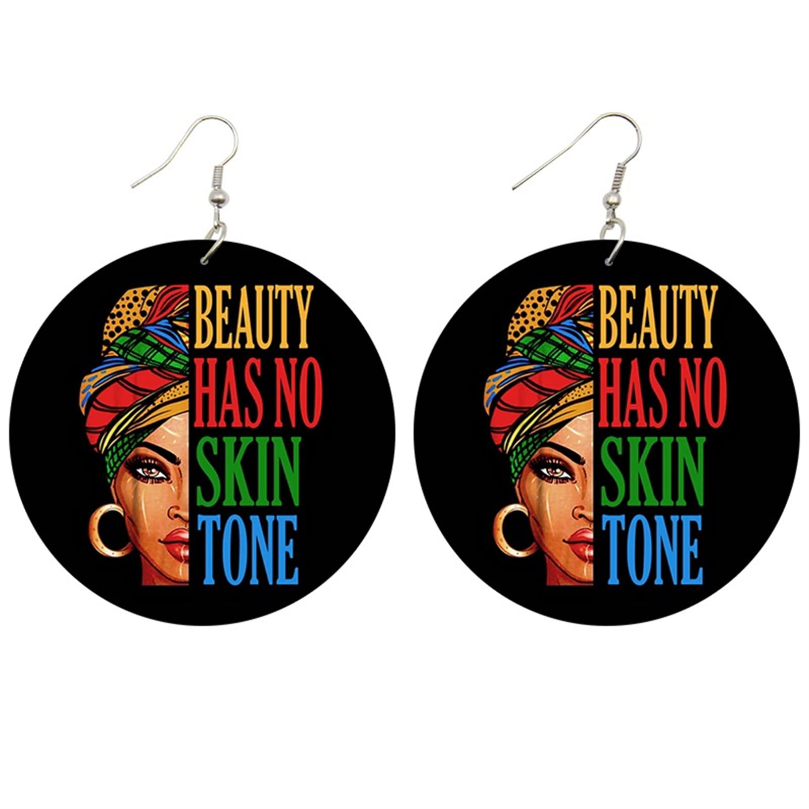 Custom Name Earrings for Women Personalized Drop Earrings for Women Fashion African Personality Girls Painted Pattern Wooden Pendant Ethnic Girls Gifts Prom Party Customize