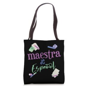 maestra de espanol spanish teacher tote bag