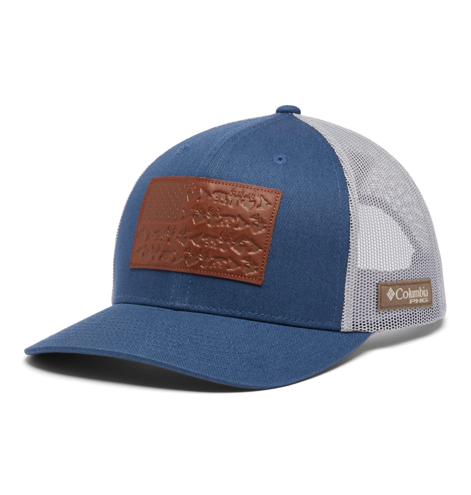 Columbia Unisex PHG Leather Game Flag Snap Back - High, Zinc/Cool Grey, One Size