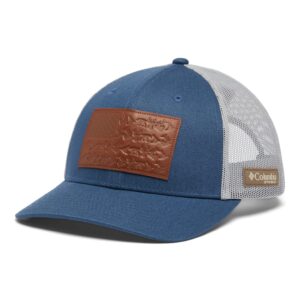 Columbia Unisex PHG Leather Game Flag Snap Back - High, Zinc/Cool Grey, One Size