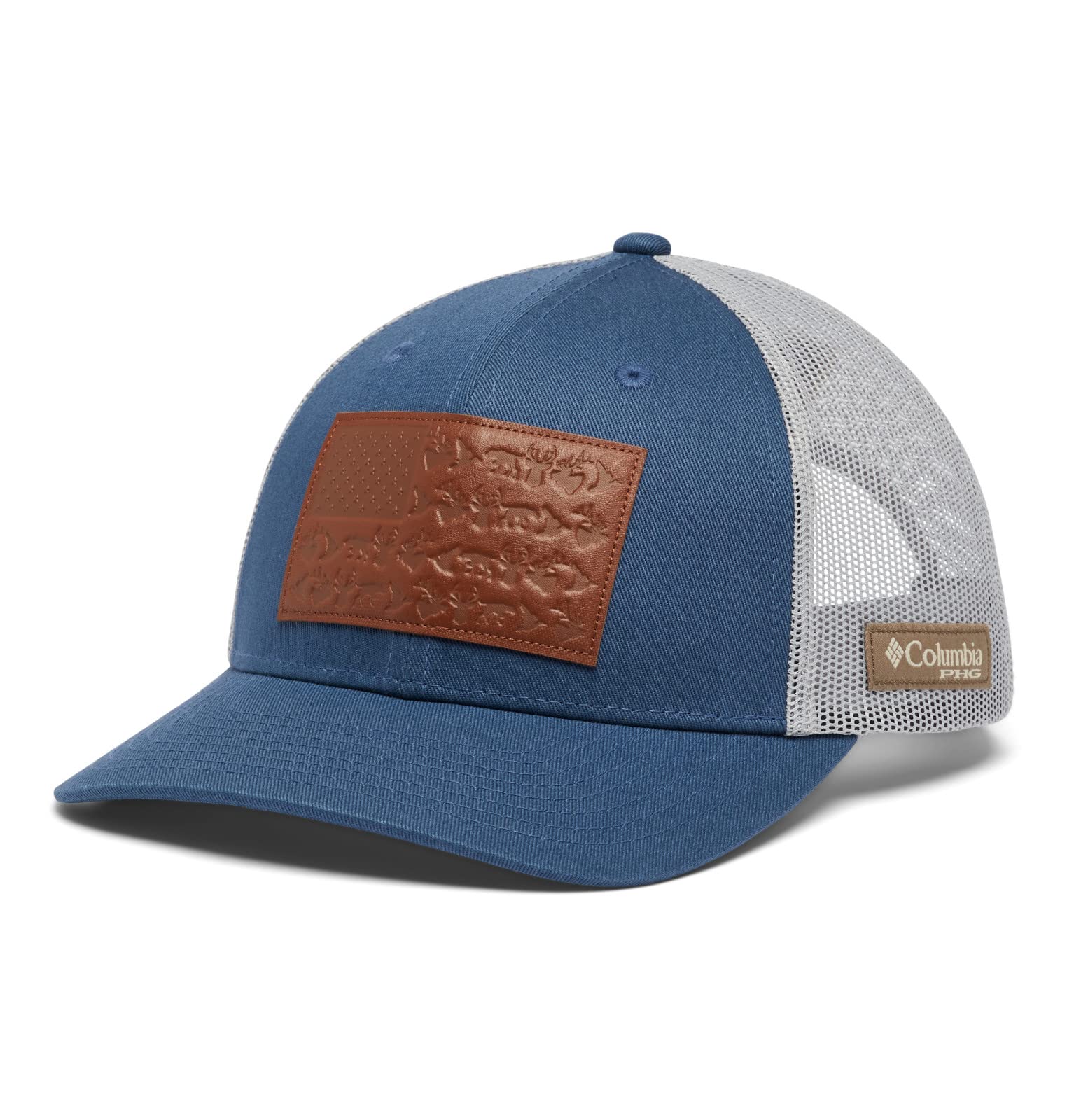 Columbia Unisex PHG Leather Game Flag Snap Back - High, Zinc/Cool Grey, One Size