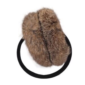 Clobeau Women Girls Faux Fur Earmuffs Earlap Christmas Reindeer Ear Warmers Muffs Cover (Brown)