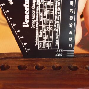 Vencetmat Guitar String Action Gauge, String Height Ruler, Guitar Fret Rocker, Fret Leveling Guide, Buzzing Fret Catcher, 1mm Thickness, Laser Etching, High Precision Graduations,Luthier Tools