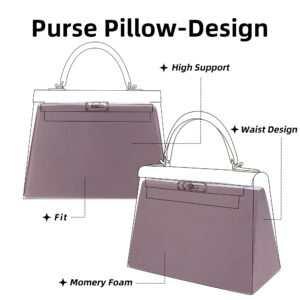 DGAZ Purse Pillow Insert for Luxury Handbags, Memory Foam, Silky Pillow Shaper for Kelly 25/28/32/35 Bags（Konjac purple, KL25）