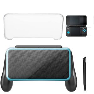 gorliskl hand grip handle holder case bracket for nintendo 2ds xl with 1 stylus and 1 clear case & 1 screen protector