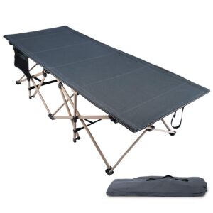 REDCAMP Oversized Folding Camping Cots for Adults 500lbs, Double Layer Oxford Strong Heavy Duty Extra Wide & Large Sleeping Cots，Dark Grey 2-Pack