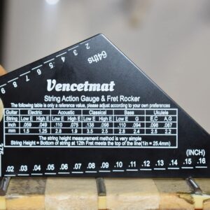 Vencetmat Guitar String Action Gauge, String Height Ruler, Guitar Fret Rocker, Fret Leveling Guide, Buzzing Fret Catcher, 1mm Thickness, Laser Etching, High Precision Graduations,Luthier Tools