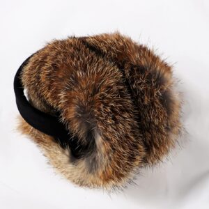 Clobeau Women Girls Faux Fur Earmuffs Earlap Christmas Reindeer Ear Warmers Muffs Cover (Brown)