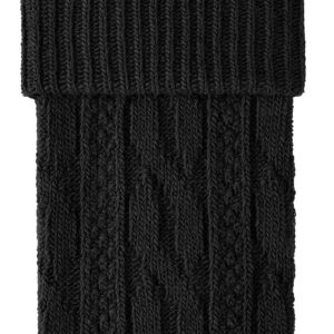 SERIMANEA Wool Leg Warmers for Women, Girls, and Professional Dancers, Calf Cuffs In Braid Pattern for Ballet, Indoor and Outdoor Activities Calf Circumference 11"-13.4", Black