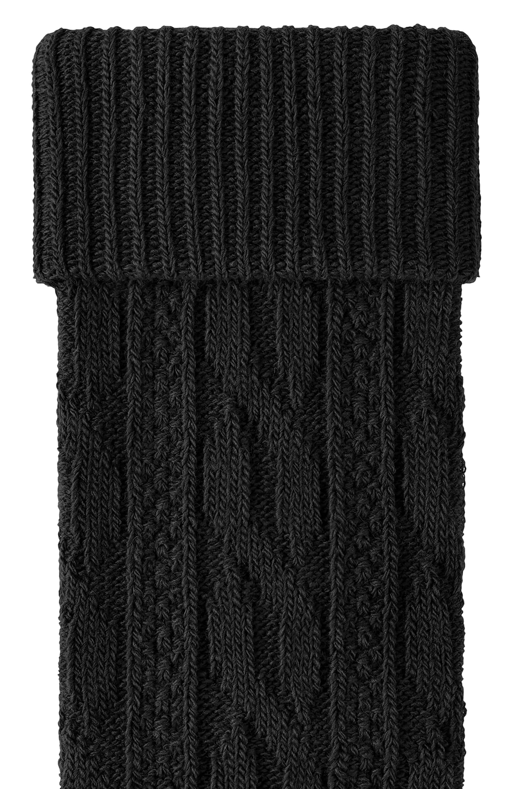 SERIMANEA Wool Leg Warmers for Women, Girls, and Professional Dancers, Calf Cuffs In Braid Pattern for Ballet, Indoor and Outdoor Activities Calf Circumference 11"-13.4", Black