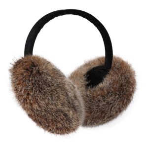 clobeau women girls faux fur earmuffs earlap christmas reindeer ear warmers muffs cover (brown)