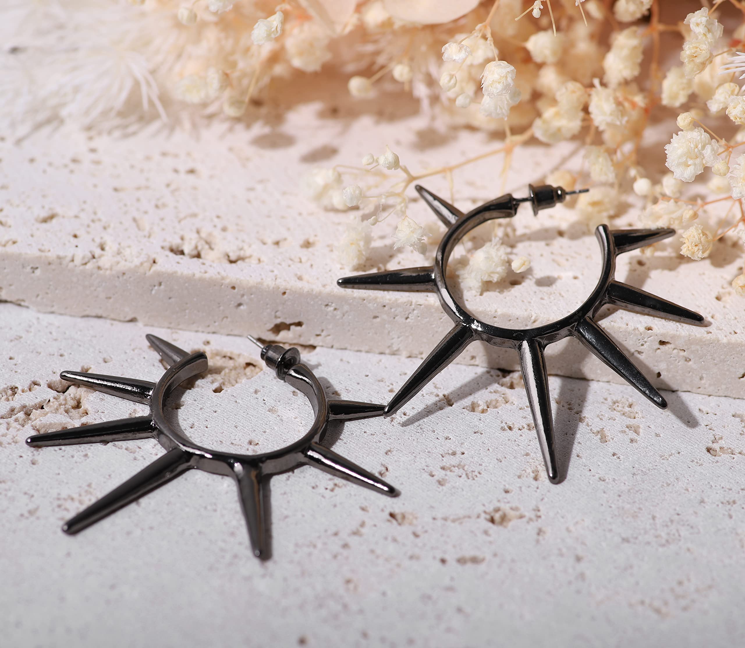 Sacina Gothic Punk Spike Earrings, Zinc Alloy Spike Earrings Pendant, Goth Jewelry Gift for Women, Men, Christmas Gift For Women, Men