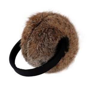 Clobeau Women Girls Faux Fur Earmuffs Earlap Christmas Reindeer Ear Warmers Muffs Cover (Brown)