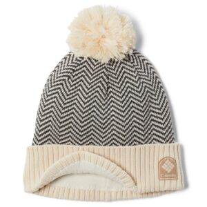 Columbia Unisex Palmer Peak Pom Beanie, Chalk Herringbone, One Size