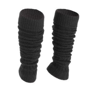 SERIMANEA Wool Leg Warmers for Women, Girls, and Professional Dancers, Calf Cuffs In Braid Pattern for Ballet, Indoor and Outdoor Activities Calf Circumference 11"-13.4", Black