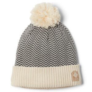 Columbia Unisex Palmer Peak Pom Beanie, Chalk Herringbone, One Size