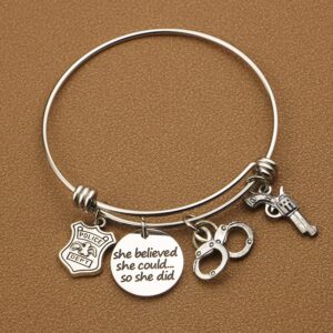 ARETIS Police To Be Gift She Believed She Could Police Woman Bracelet Police Officer Mom Gift Police Academy Graduation Gift Police Dept Bracelet (She believed JC-BR)