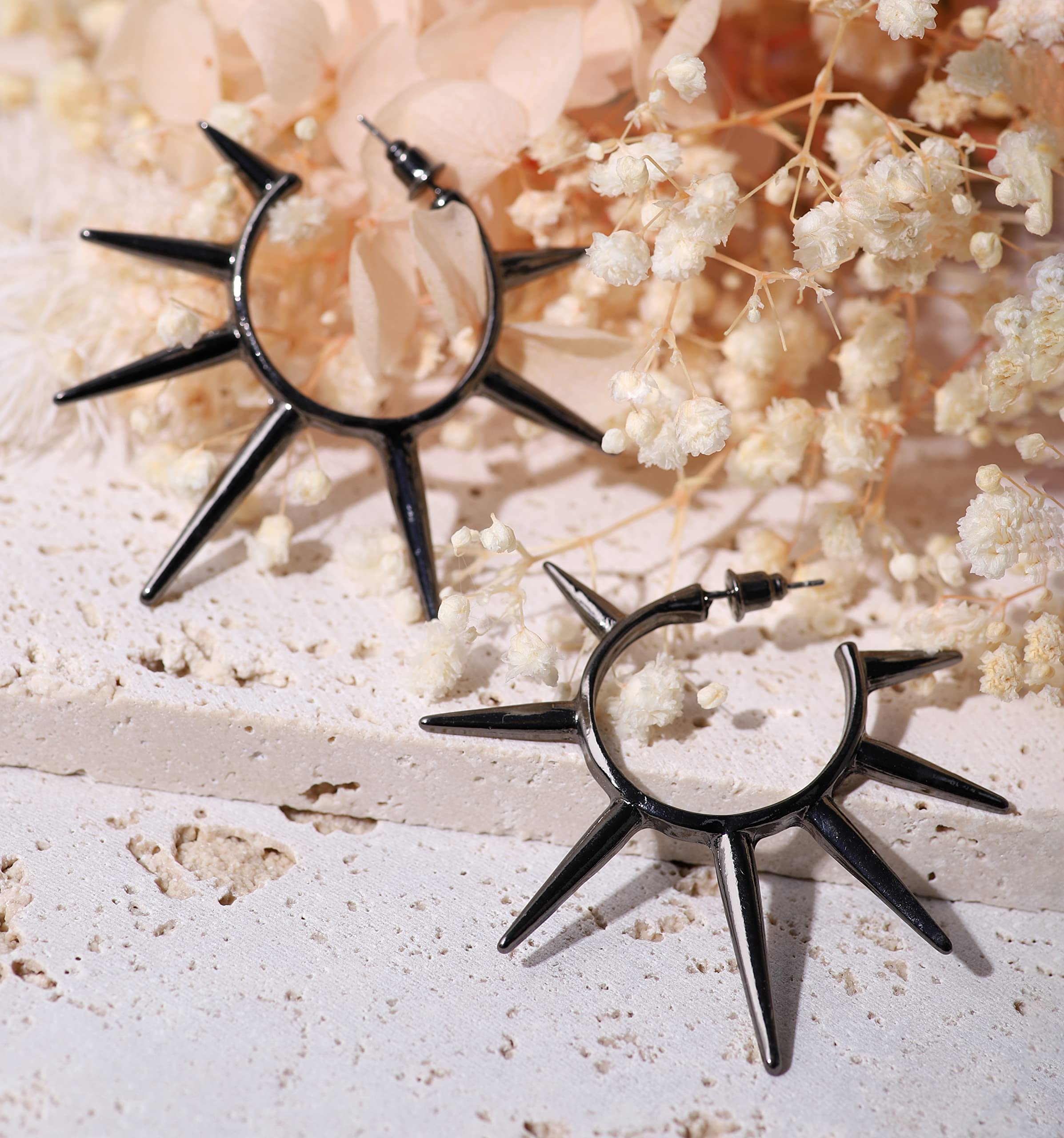 Sacina Gothic Punk Spike Earrings, Zinc Alloy Spike Earrings Pendant, Goth Jewelry Gift for Women, Men, Christmas Gift For Women, Men