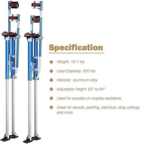 Drywall Stilts, 50"-64" Adjustable Stilts Drywall Stilts Made, for Builder Decorator Painting Plastering Taping