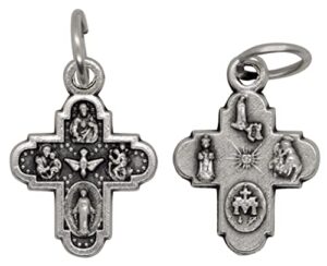 ½" genuine italian 4-way cross pendant | pack of 10 | beautiful silver charm | simple and detailed pendant | christian jewelry