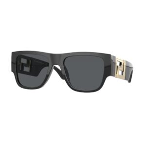 Versace VE4403 GB1/87 57MM Black/Dark Grey Rectangle Sunglasses for Men + BUNDLE with Designer iWear Eyewear Kit