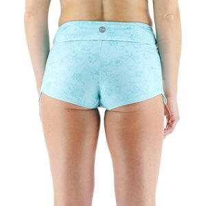 TYR Women's Standard Della Boyshort for Swimming, Yoga, Fitness, and Workout, Teal, Small