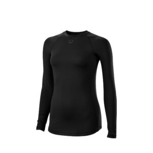 evoshield women's standard fitted long sleeve, black, medium