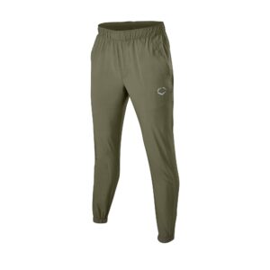 evoshield men's standard woven jogger, olive, large