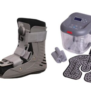 Brace Direct Full Shell Walker Boot (Med) + Frozen Ice Cold Therapy Machine- Boot for Toe, Foot or Ankle Injury, Fractures, Sprains and Cold Circulating Therapy Unit