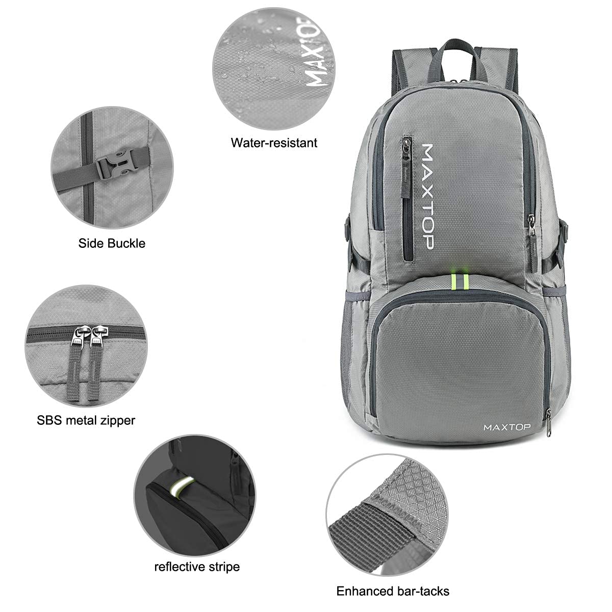 MAXTOP 40/50L Lightweight Packable Backpack for Hiking Traveling Camping Water Resistant Foldable Outdoor Travel Daypack